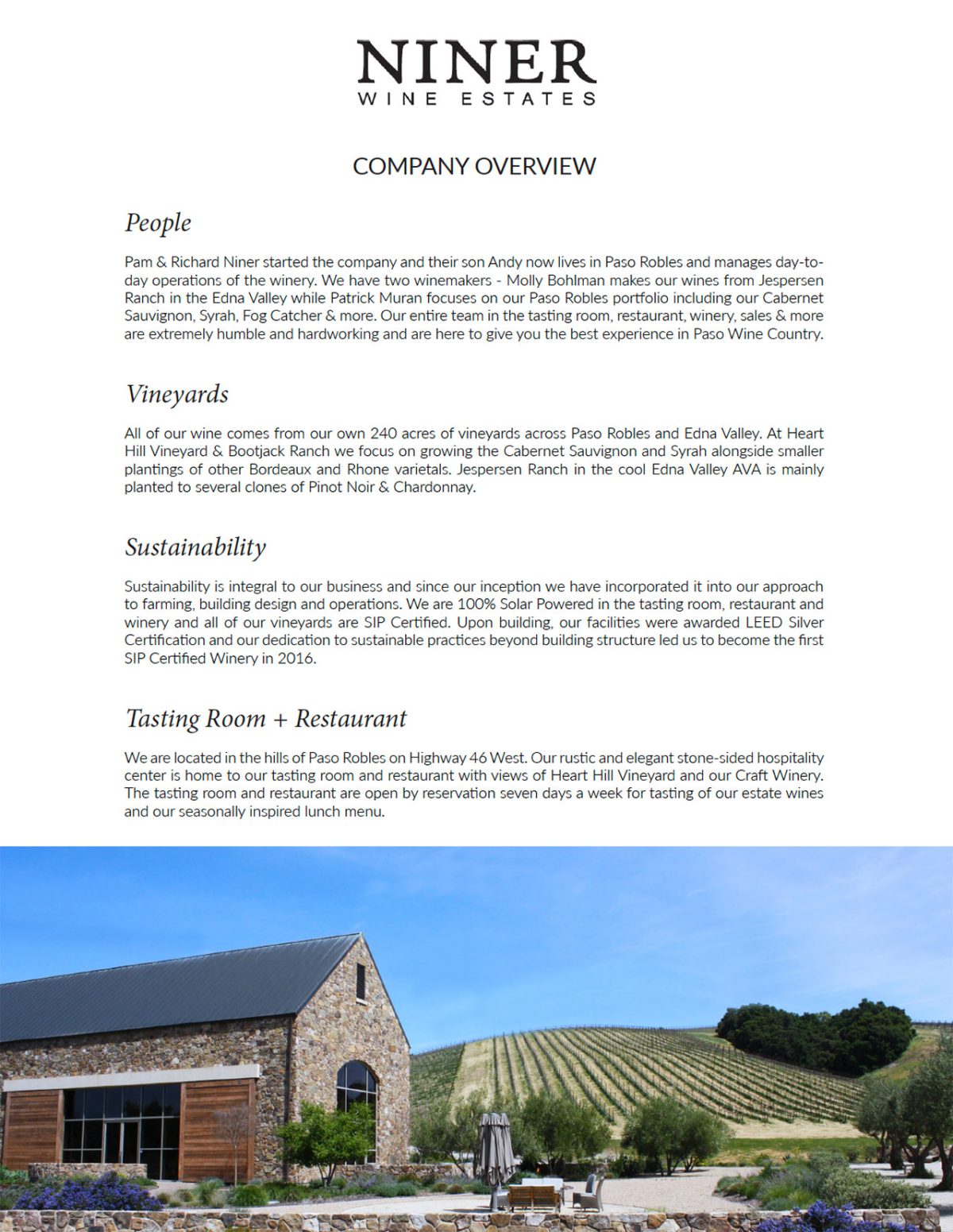 Trade – Niner Wine Estates